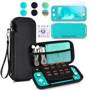 switch lite case - innoaura 12 in 1 switch lite accessories bundle with switch lite carrying case, switch game case, switch lite screen protector, switch stand, switch thumb grips (black)