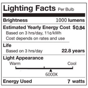 3 Pack LED Bulbs Appliance E26 60W 100W Halogen Equivalent Refrigerator Lamp 100-265V Daylight White 6000K 1000Lm 7W Kitchen AC Freezers Model Hall Medium Screw Base Non-Dimmable T10 Corn Light Bulb