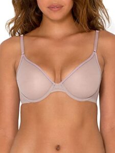 smart & sexy womens sheer mesh underwire demi bra, bark (mesh), 38dd us