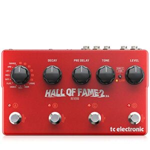 tc electronic hall of fame 2 x4 reverb acclaimed reverb pedal expanded with 4 mash switches, shimmer reverb and 8 reverb presets