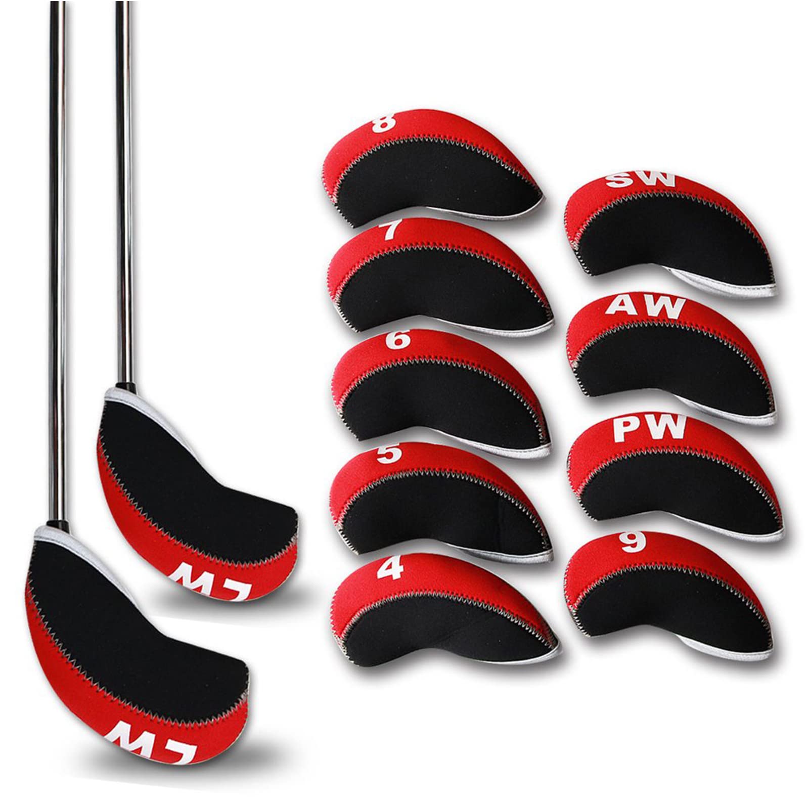 Golf Iron Covers,Golf Iron Head Covers Neoprene Golf Iron Covers Set 11pcs/10pcs Golf Iron Headcovers,Golf Club Head Covers for Iron Club Fit All Brands Titleist,Callaway,Taylormade