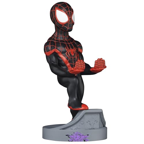 Exquisite Gaming: Spider-Verse: Miles Morales - Marvel Original Mobile Phone & Gaming Controller Holder, Device Stand, Cable Guys, Marvel Licensed Figure