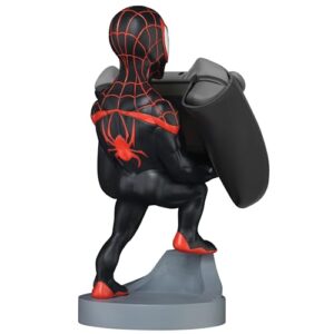 Exquisite Gaming: Spider-Verse: Miles Morales - Marvel Original Mobile Phone & Gaming Controller Holder, Device Stand, Cable Guys, Marvel Licensed Figure