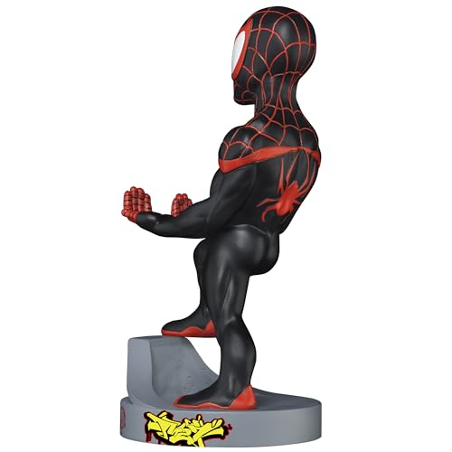 Exquisite Gaming: Spider-Verse: Miles Morales - Marvel Original Mobile Phone & Gaming Controller Holder, Device Stand, Cable Guys, Marvel Licensed Figure