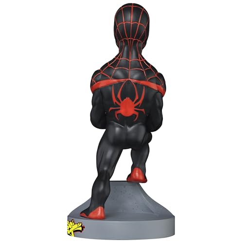 Exquisite Gaming: Spider-Verse: Miles Morales - Marvel Original Mobile Phone & Gaming Controller Holder, Device Stand, Cable Guys, Marvel Licensed Figure