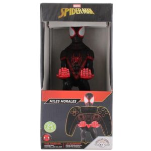 Exquisite Gaming: Spider-Verse: Miles Morales - Marvel Original Mobile Phone & Gaming Controller Holder, Device Stand, Cable Guys, Marvel Licensed Figure