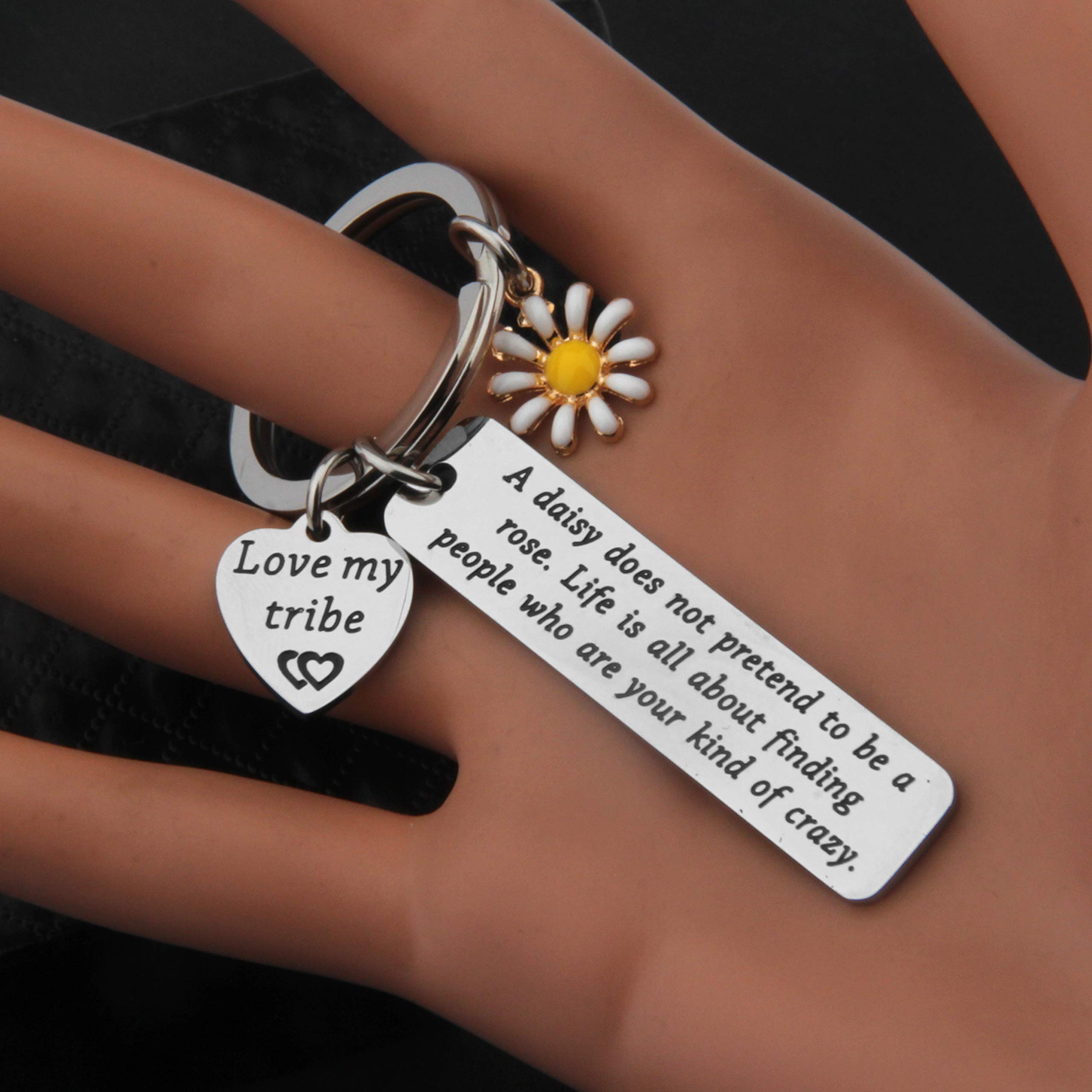 TIIMG My Tribe Gift Daisy Jewelry Celebrate Friendship Gift Love My Bride Tribe Jewelry Tribal Keychain Sorority Sister Gift