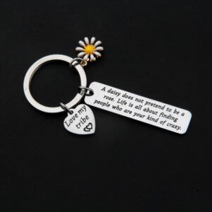 TIIMG My Tribe Gift Daisy Jewelry Celebrate Friendship Gift Love My Bride Tribe Jewelry Tribal Keychain Sorority Sister Gift