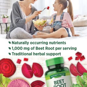 Nature's Truth Beet Root Capsules | 1000mg | 90 Pills | Herbal Extract | Gluten Free, Non-GMO Supplement, 90 Count