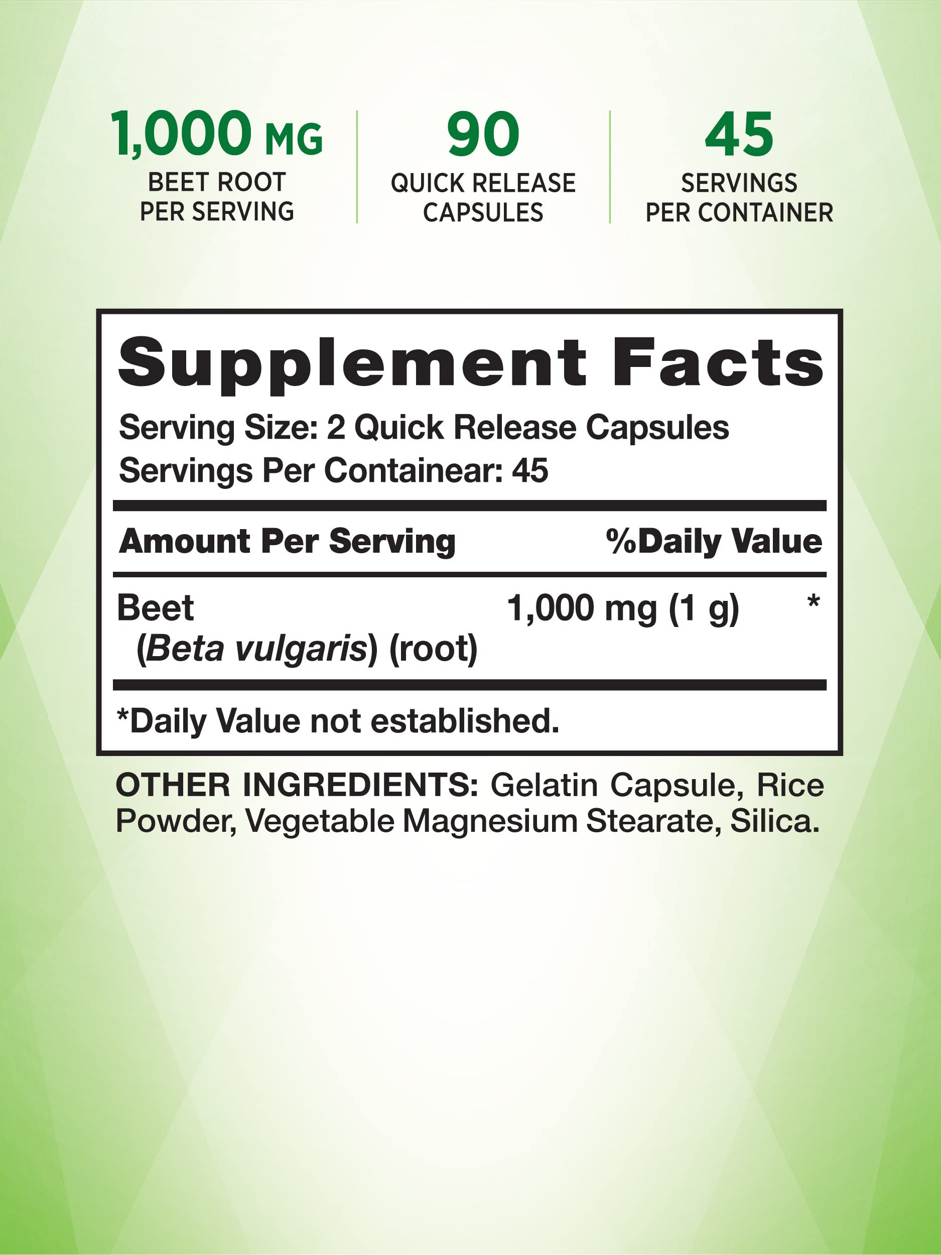 Nature's Truth Beet Root Capsules | 1000mg | 90 Pills | Herbal Extract | Gluten Free, Non-GMO Supplement, 90 Count