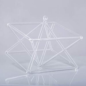 5inch Chakra Optically Clear Quartz Crystal Singing Merkaba Pyramid Healing Musical Instrument