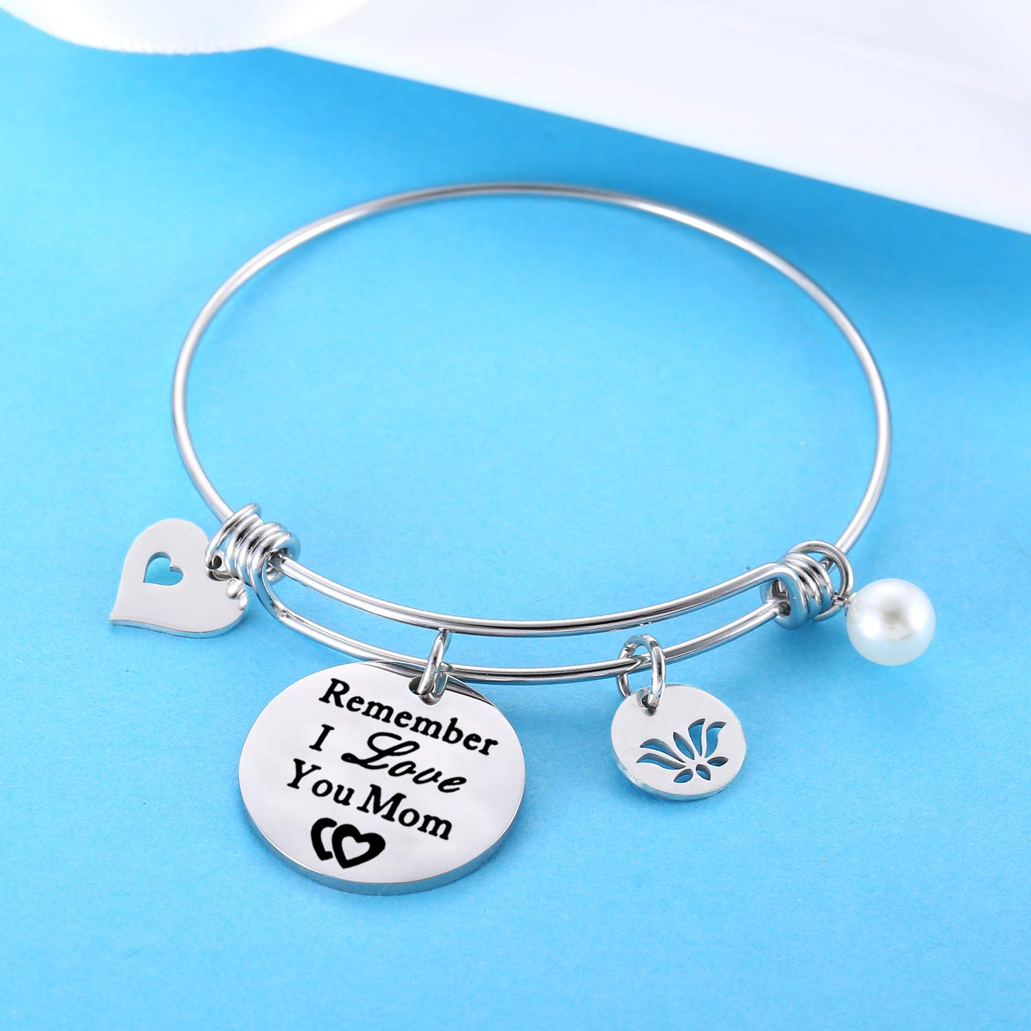 Nimteve Mom Gifts From Daughter Son Mother Bracelet Bangle Jewellery Gifts For Women (Remember I love you Mom)