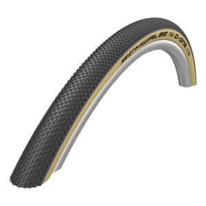 schwalbe g-one allround tire - 700 x 38, tubeless, folding, black/tan, performance line, addix