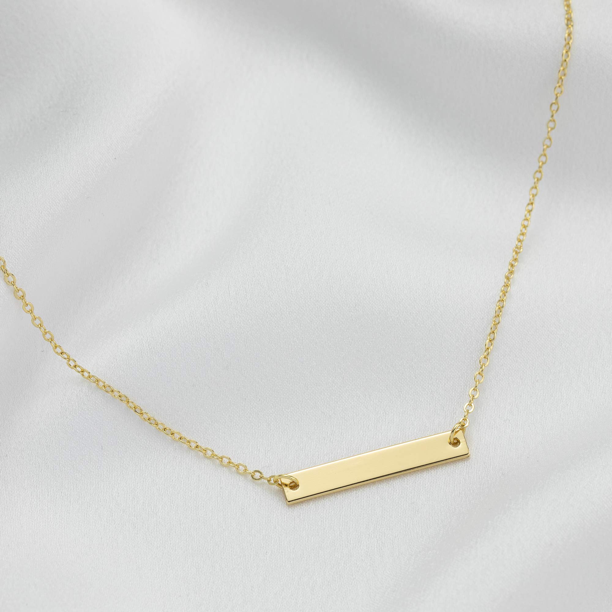 itianxi Gold Dainty Bar Necklace for Women,14K Gold Plated Cute Tiny Horziontal/Balance Necklace,Delicate Fashion Necklace