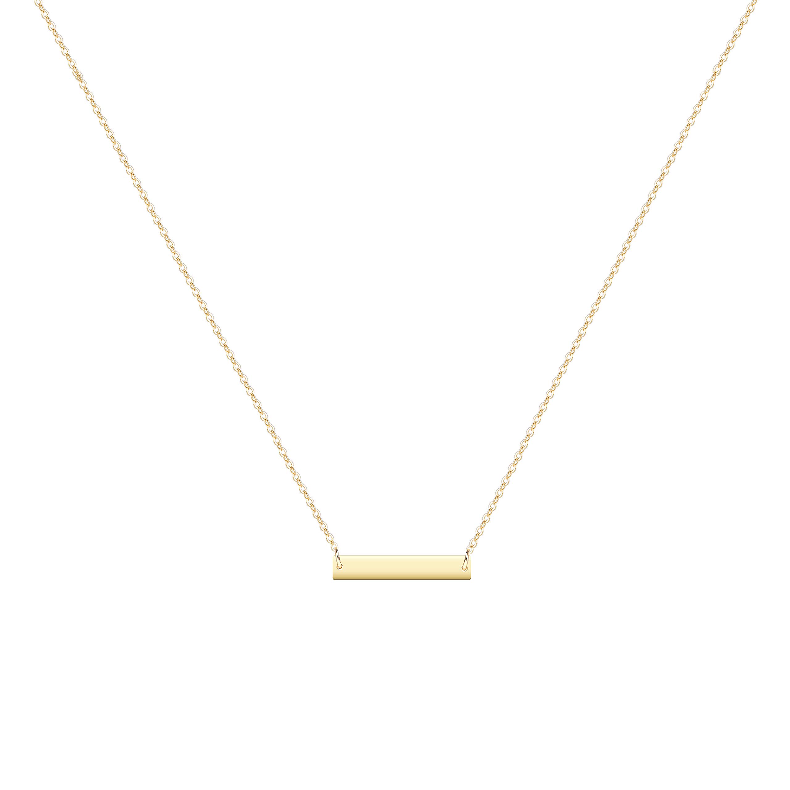 itianxi Gold Dainty Bar Necklace for Women,14K Gold Plated Cute Tiny Horziontal/Balance Necklace,Delicate Fashion Necklace