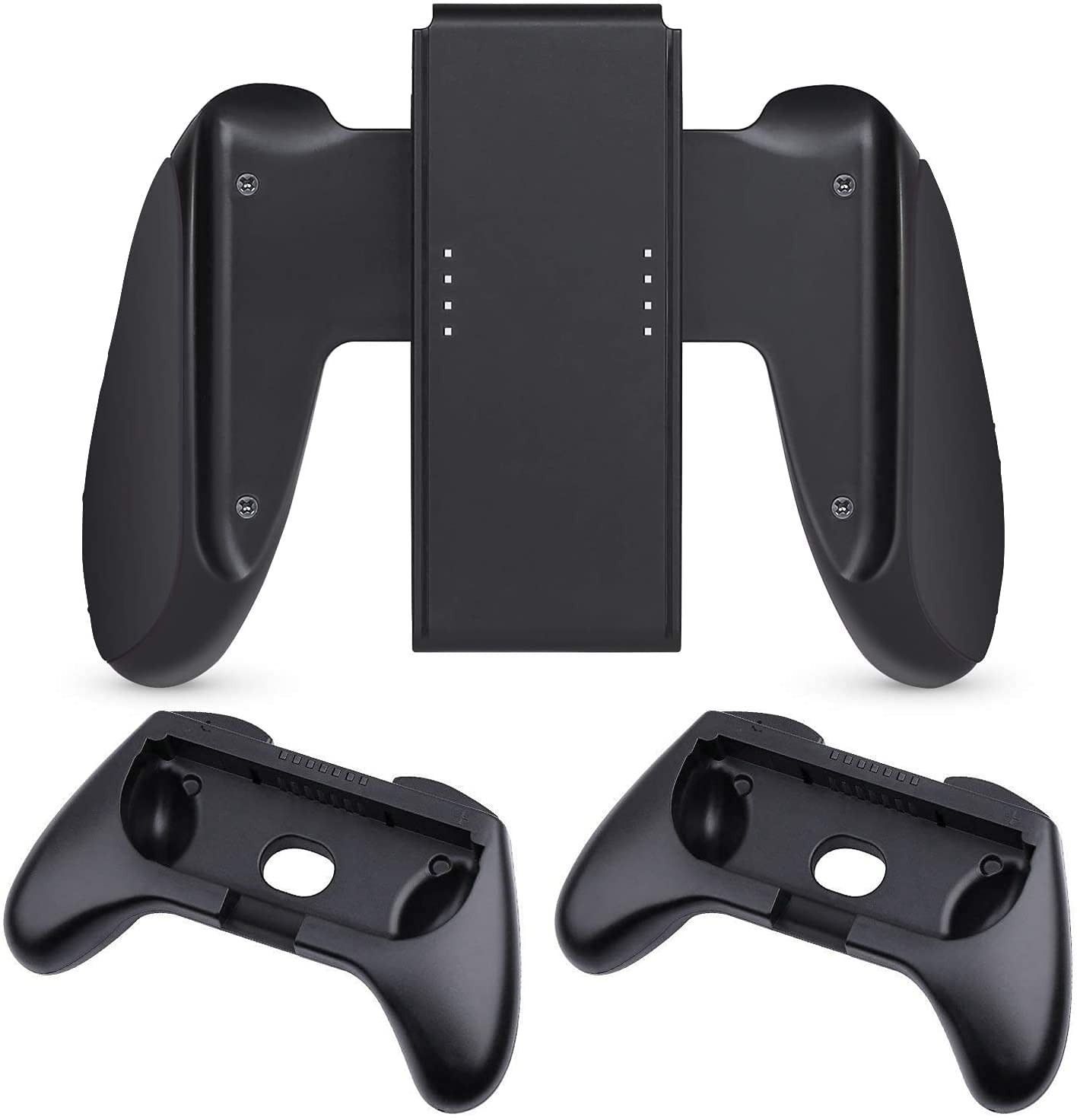 HEYSTOP Grip Compatible with Nintendo Switch OLED/Nintendo Switch JoyCon 3 Pack, Wear Resistant Game Switch Controller Handle Case Kit for Nintendo Switch Joy Con, Black