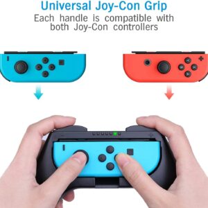 HEYSTOP Grip Compatible with Nintendo Switch OLED/Nintendo Switch JoyCon 3 Pack, Wear Resistant Game Switch Controller Handle Case Kit for Nintendo Switch Joy Con, Black