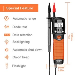 AOPUTTRIVER AP-38B Continuity Tester Digital Pen Multimeter, Voltmeter, 60M Ohm Resistance Tester with 2000 Counts for Measuring Voltmeter Resistance Diode Tester with Data Hold,Backlight…