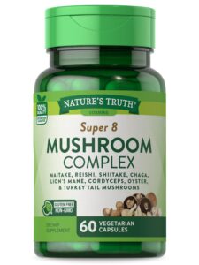 nature's truth mushroom complex capsules | 60 count | full spectrum complex of super 8 mushrooms | non-gmo, gluten free supplement