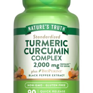 Nature's Truth Turmeric Curcumin Capsules | 2000mg | 90 Capsules | with 95% Standardized Curcuminoids and Bioperine | Non-GMO, Gluten Free Supplement