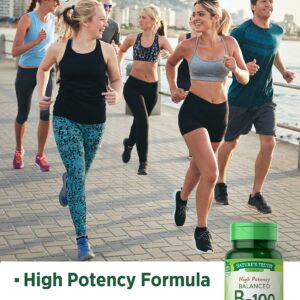 Vitamin B Complex | 60 Capsules | High Potency B-100 | Non-GMO & Gluten Free Supplement | by Nature's Truth