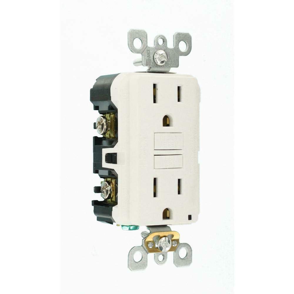 15 Amp 125-Volt Duplex Self-Test Slim GFCI Outlet, White (4-Pack)