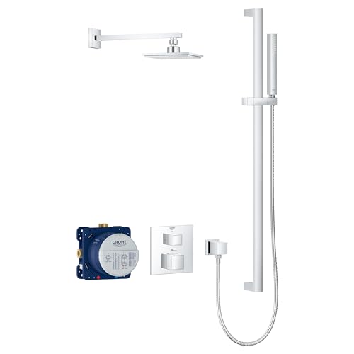 GROHE 34747000 Grohtherm Cube Shower System, Starlight Chrome