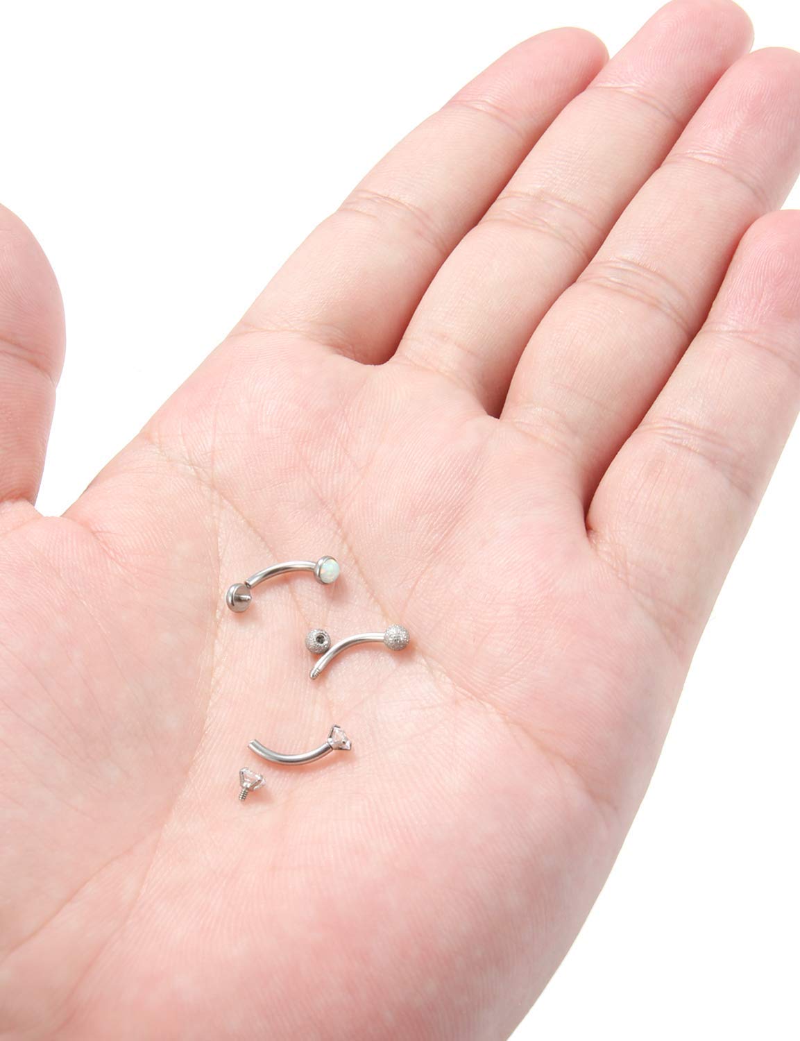 Jenxnjsjo Eyebrow Rook 16g 6/8/10mm Piercing Jewelry Ring for Women Vertical Labret Lip Hood Curved Barbell Snug Earrings Belly Button Snake Frog Eyes Vch Bridge Cartilage Daith Surface Anti Tragus