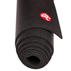 Manduka PRO Lite Yoga Mat - Lightweight For Women and Men, Non Slip, Cushion for Joint Support and Stability, 4.7mm Thick, 71 Inch (180cm), Black