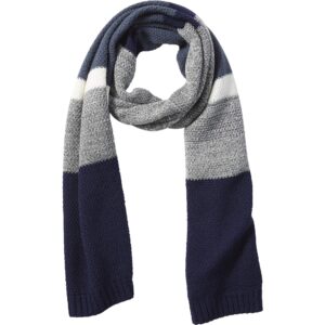 tickled pink women's colorblock cableknit scarf, navy