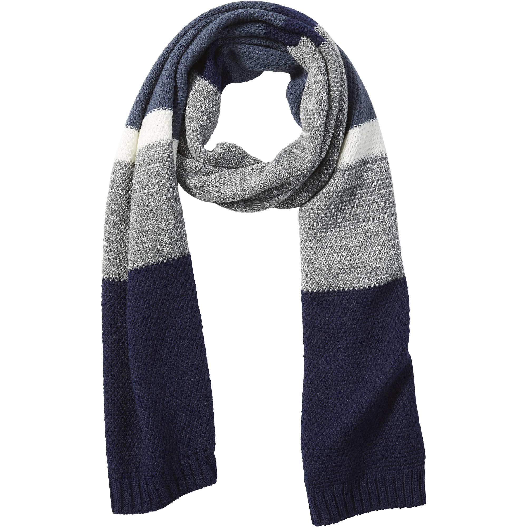 Tickled Pink Women's Colorblock Cableknit Scarf, Navy