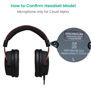 Game Mic Replacement for Kingston HyperX Cloud Alpha Gaming Headset, 3.5mm Headphone Microphone Boom