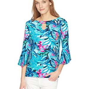 Lilly Pulitzer Women's Fontaine TOP, Maldives Green Hype It Up, S