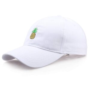 bsmtebn pineapple hat adjustable unisex baseball cap summer embroidered dad hat washed distressed cotton baseball caps white