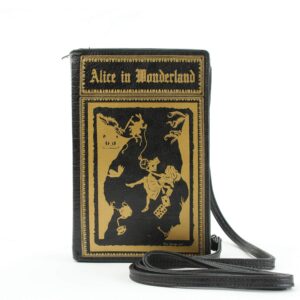 alice in wonderland book clutch cross body bag in vinyl