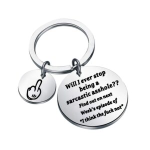 fotap asshole gift will i ever stop being a sarcastic keychain one finger salute gift valentine's day gift for boyfriends husbands(finger keychain)