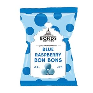 original bonds of london blue raspberry bon bons bag sugar dusted raspberry flavored chewy sweets imported from the uk england