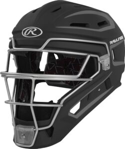 rawlings | velo 2.0 catcher's helmet | baseball | junior (6 1/2" - 7") | black/graphite