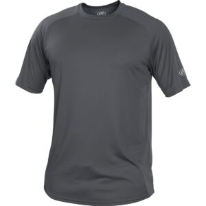 rawlings mens crew neck short sleeve t-shirt dark., graphite, adult 3x-large