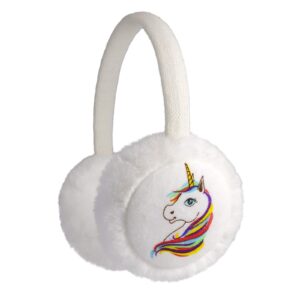 flammi kids winter earmuffs unicorn warm faux fur ear warmers for boys girls