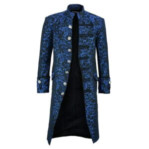 men fashion steampunk vintage tailcoat long jacket gothic frock uniform coat winter warm long sleeve button tops