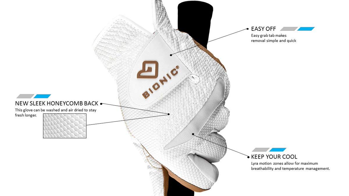 Bionic Women's Left Hand Relax Grip 2.0 Golf Glove - Medium - Caramel