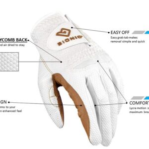 Bionic Women's Left Hand Relax Grip 2.0 Golf Glove - Medium - Caramel