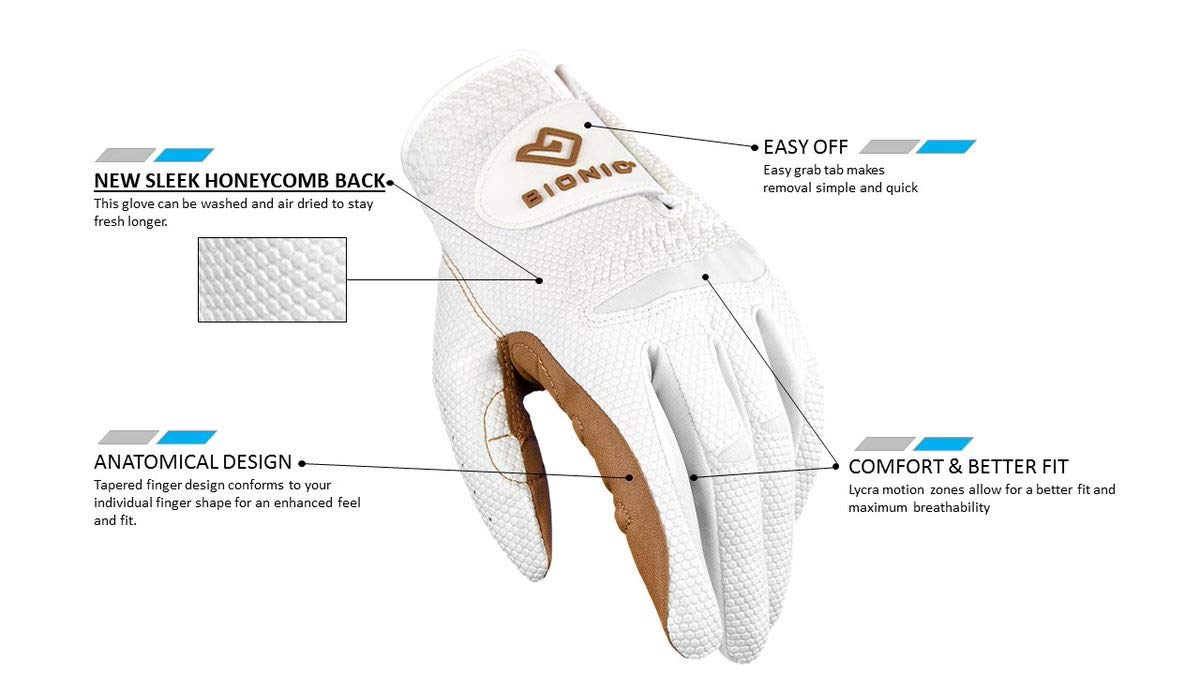 Bionic Women's Left Hand Relax Grip 2.0 Golf Glove - Medium - Caramel