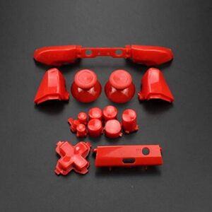 replacement full set button bumper trigger buttons guide dpad rt lt rb lb abxy on off button kit for xbox one slim xbox one s controller (red)