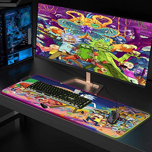 RGB Mouse Pad, Imegny Large Extended Soft Led Mouse Mat with Different Lighting Modes, 900 x 400mm / 35.4 * 15.7Inch