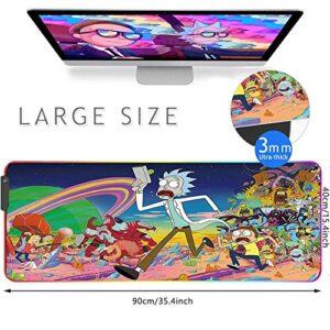 RGB Mouse Pad, Imegny Large Extended Soft Led Mouse Mat with Different Lighting Modes, 900 x 400mm / 35.4 * 15.7Inch