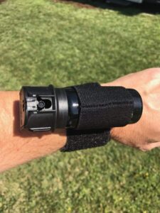 pepper spray wristband - walking, jogging, hiking - includes two elastic holders (small 1/2 oz - 3/4 oz. and large 1.5 oz. - 4 oz.) - wristband only