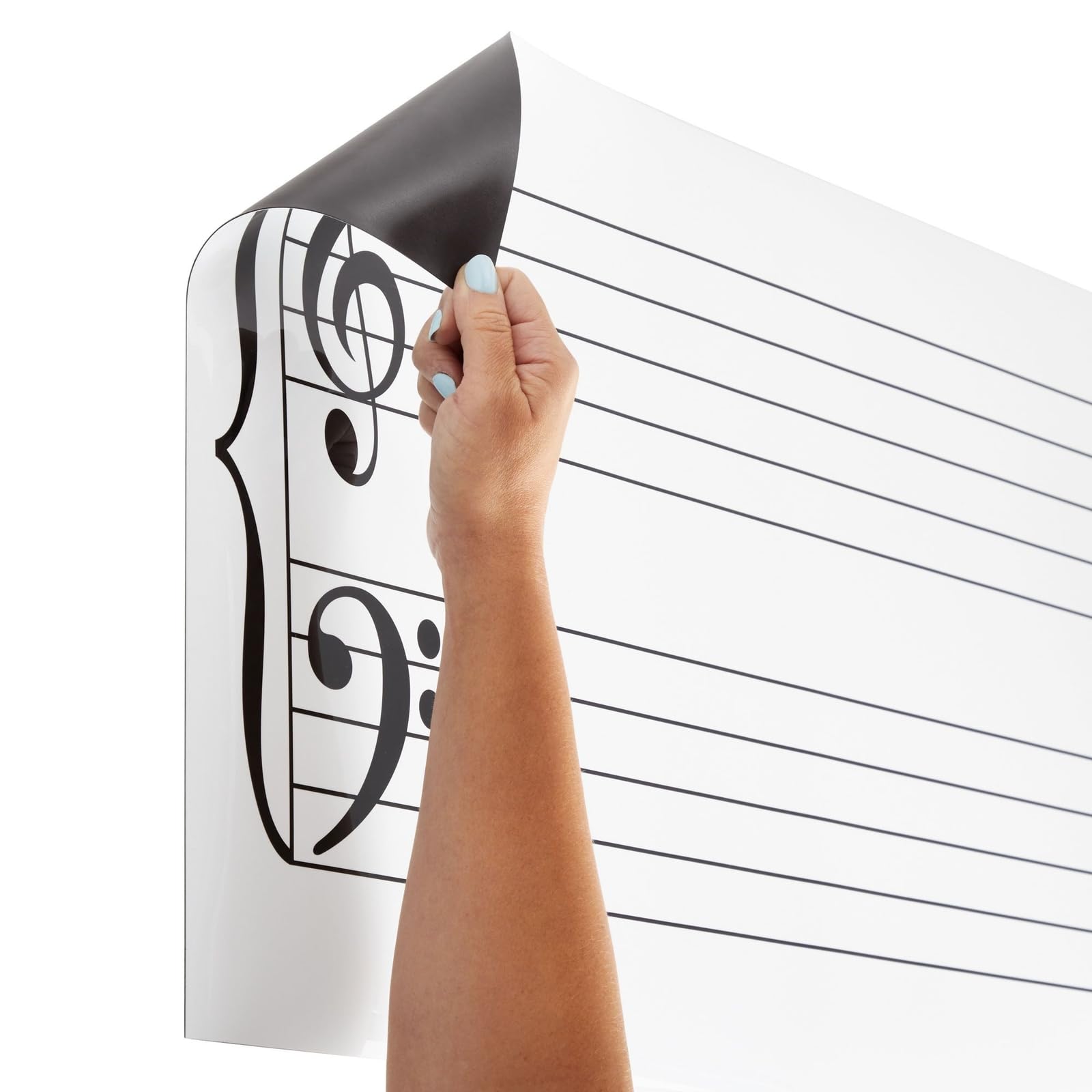 Large Dry Erase Music Staff Magnet Sheet 45.5 x 17" for Classroom Supplies, Teachers, Musicians, Students