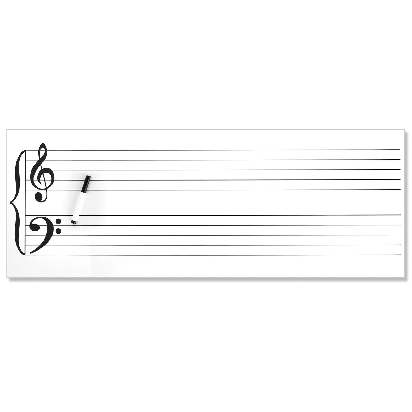 Large Dry Erase Music Staff Magnet Sheet 45.5 x 17" for Classroom Supplies, Teachers, Musicians, Students